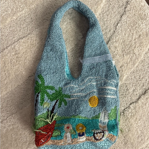 Bags | Beaded Beach Scene Tote Bag | Poshmark